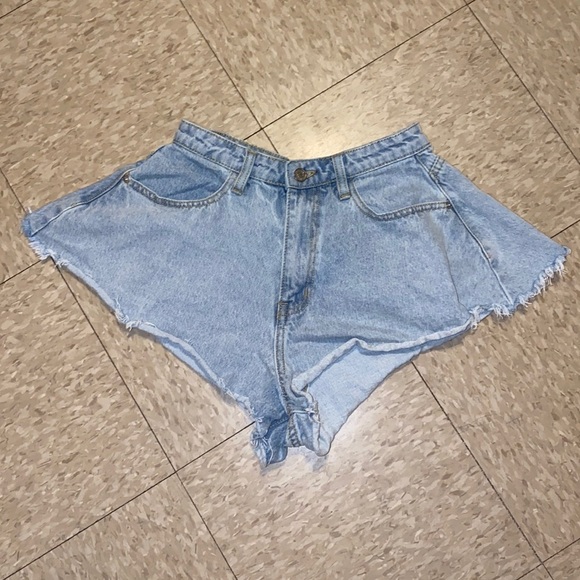 Missguided | Shorts | Missguided High Waisted Super Flare Denim Shorts ...